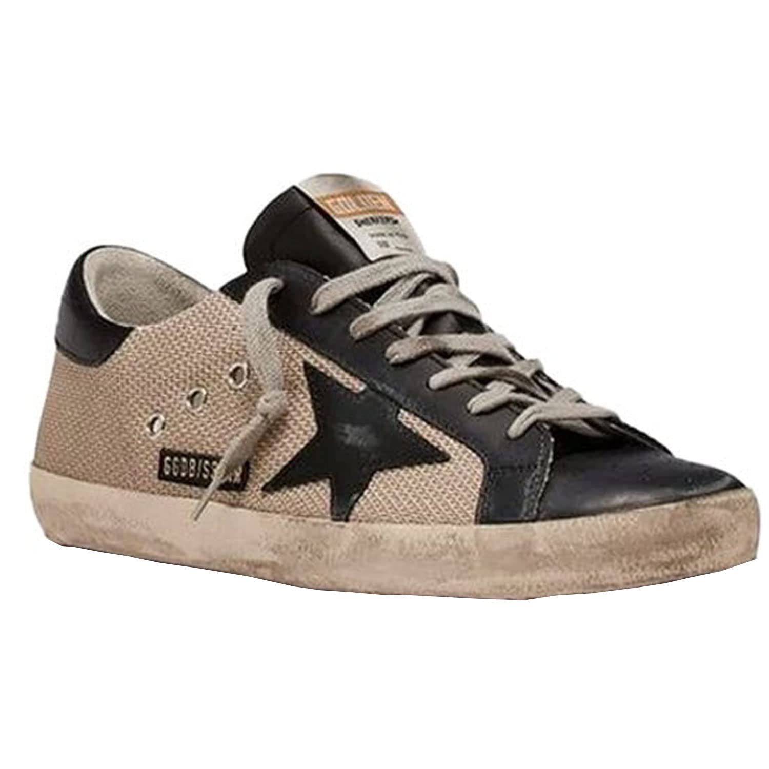 Golden Goose Super-Star Net Upper Leather Toe Lacing Star and Heel Mens Sneakers-41 Brown