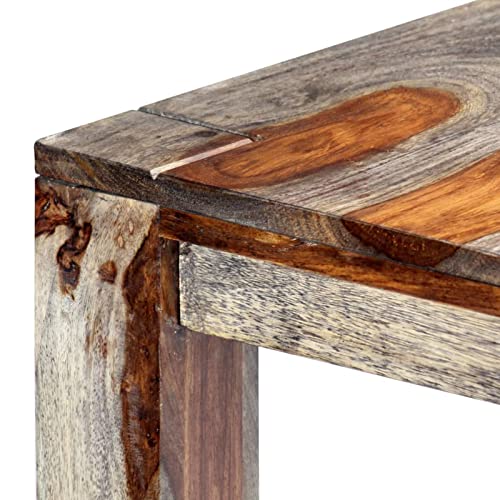 Tidyard Wooden Dining Table Sheesham Wood Dinner Table Gray for Kitchen, Dining Room, Cafe, Bar, Restaurant, Home Furniture 46.5 x 23.6 x 29.9 Inches (L x W x H)