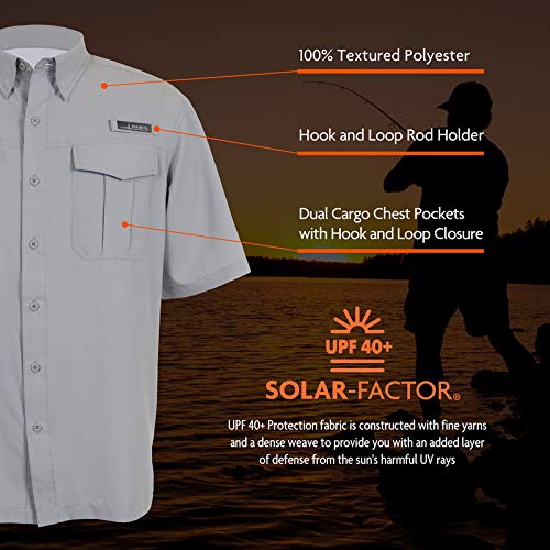 HABIT Men's Belcoast Short Sleeve River Guide Fishing Shirt, Dusk (High Rise), X-Large