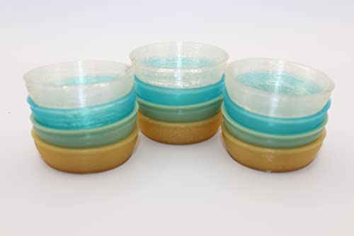Stroodies 0.5oz Crested Gecko Bowls | Multi-Color |12-pack | (Multiple Colors (Aqua, Champagne, Clear, & Jadeite)