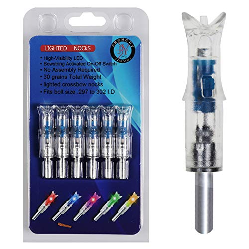 JIANZD Archery Lighted Nocks for Arrows with .204"/.244" Inside Diameter 6Pcs (Blue)