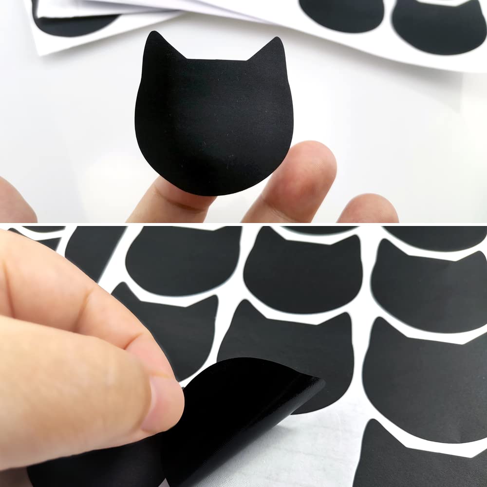 SaktopDeco 120 PCS Black Cat Wall Stickers Cat Silhouette Wall Decals Black Wall Decal Wall Art Sticker for Bedroom Nursery Playroom Decor