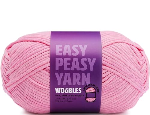 The Woobles Easy Peasy Yarn, Crochet & Knitting Yarn for Beginners with Easy-to-See Stitches - Yarn for Crocheting - Worsted Medium #4 Yarn - Cotton-Nylon Blend