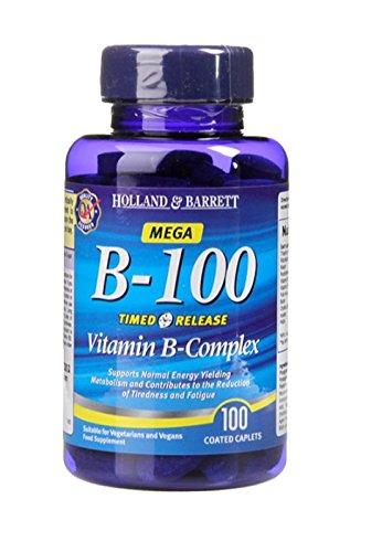 Holland & Barrett Time Release B 100 Vitamin B Complex 100 Caplets 100mg