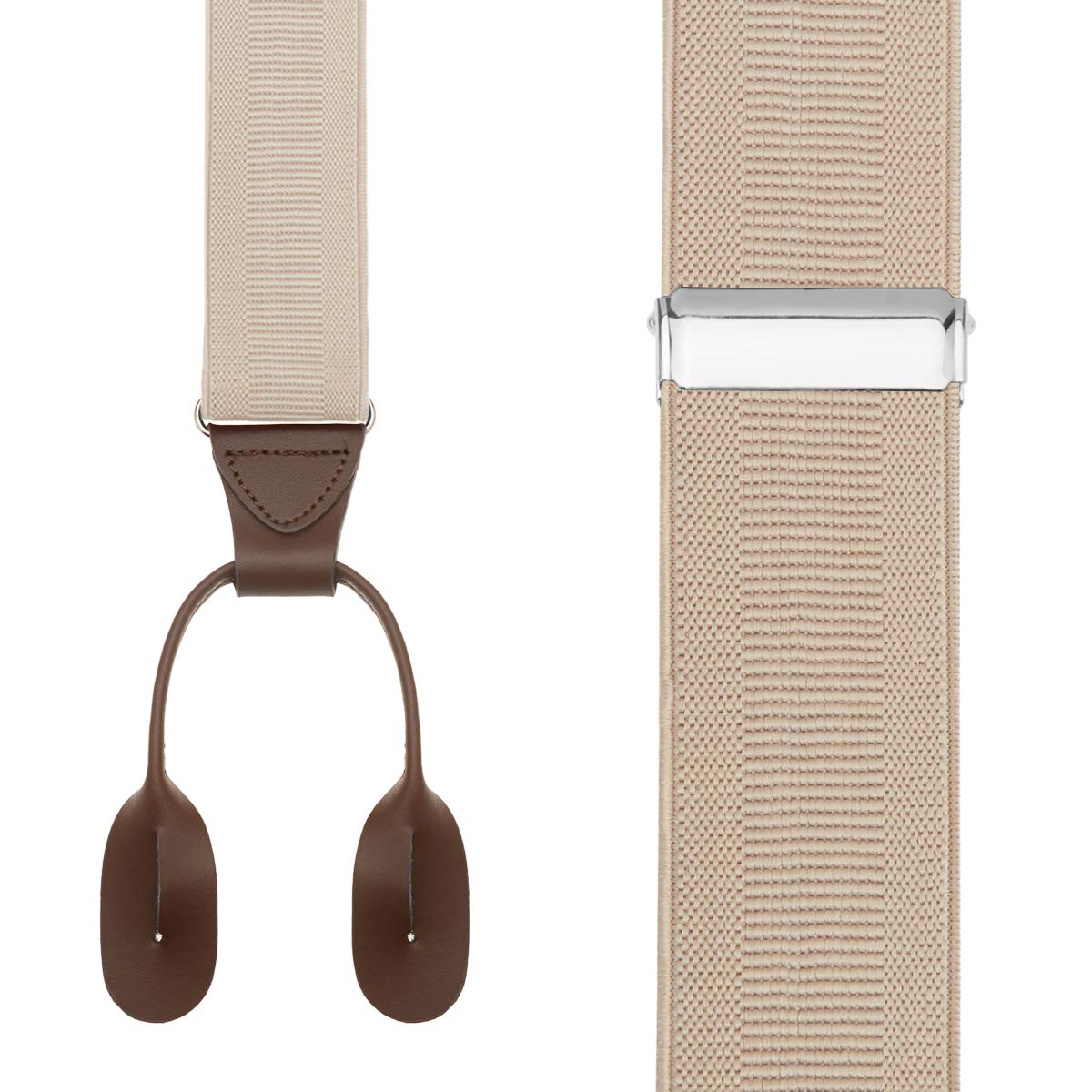 Grade Code Mens Button End Suspenders 49 Inch Y-Back Adjustable Elastic Tuxedo Suspenders (Black)