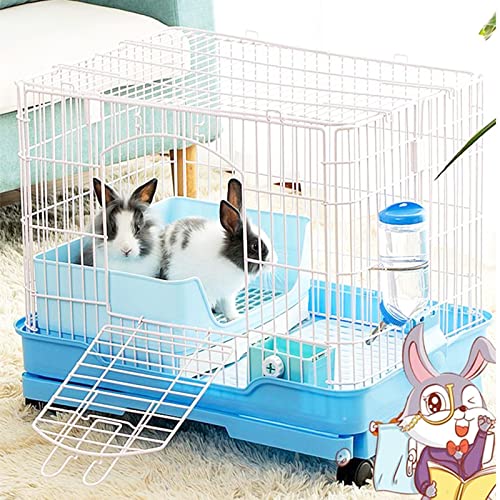 WEWAYKGJ Rabbit Litter Box Large Rabbit Potty Box with Drawer Bunny Corner Litter Pan Potty Trainer Pet Toilet with Cleaning Set for Adult Hamster Guinea Pig Ferret Bunny and Other Animals(Pink)