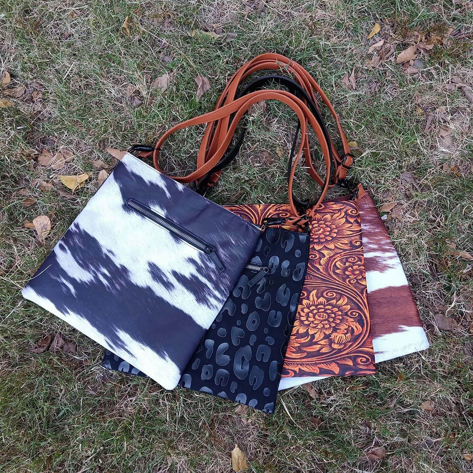 HAIBOLAN Cloth Shoulder Crossbody Purse Leopard print Women's Retro Canvas Casual Tote Bag Messenger Bag (White Leopard)