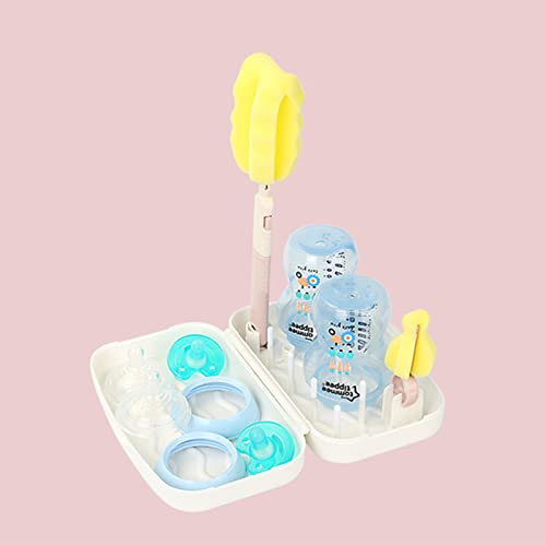 Travel Baby Bottle Drying Rack with Bottle Brushes for Baby Bottles Teats Nipples Cups Pump Parts and Accessories