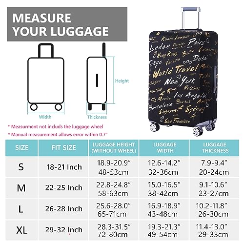 TRAVEL KIN Luggage Covers For Suitcase Tsa Approved,Suitcase Cover Protector Fit 18-32 Inch Luggage