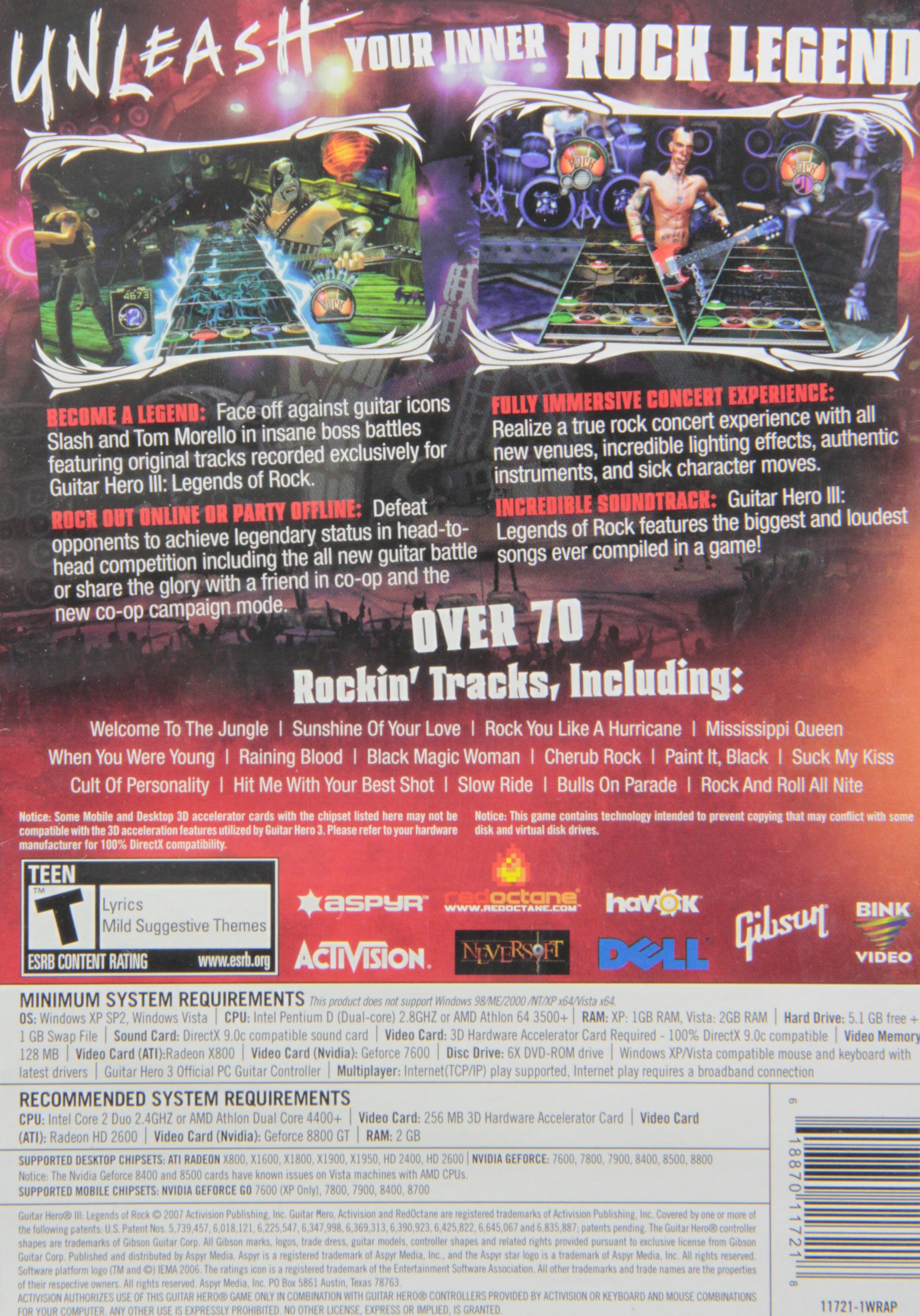 Guitar Hero III: Legends Of Rock - PC