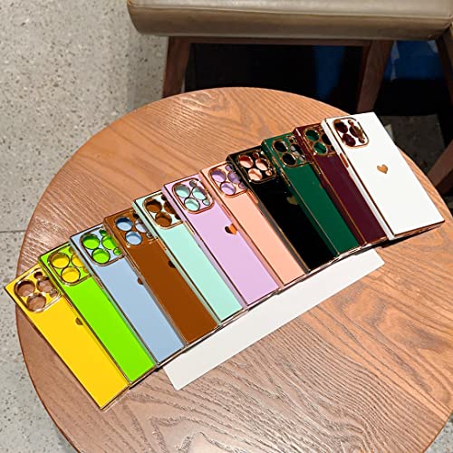 Tzomsze Square iPhone 14 Pro Case, Cute Cases Full Camera Protection, Reinforced Corners TPU Cushion Shockproof Edge Bumper Cover iPhone 14 Pro Phone Case [6.1 inches] -Purple