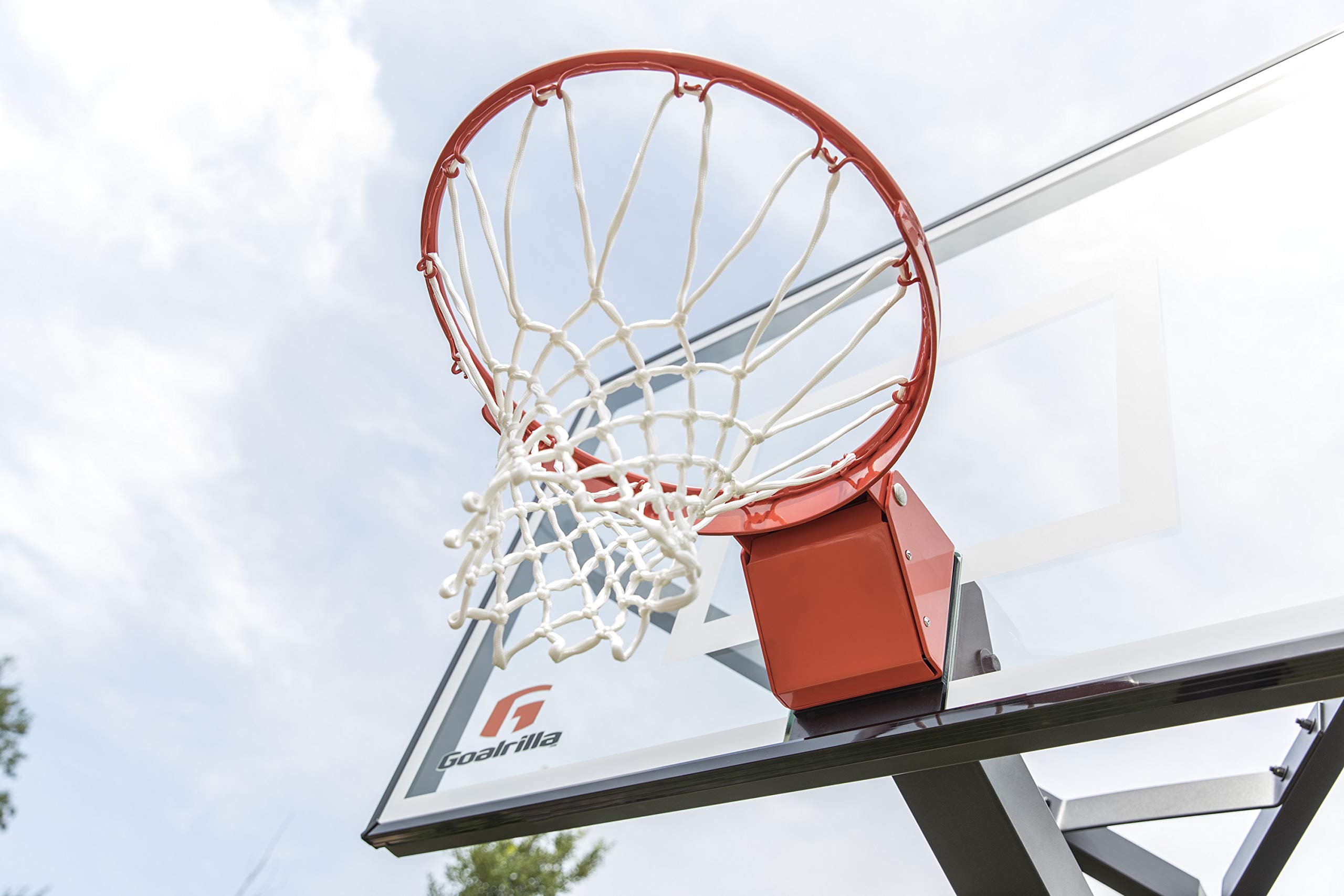 Goalrilla Basketball Hoops with Tempered Glass Basketball Goal Backboard, Black Anodized Frame, and In-ground Anchor System