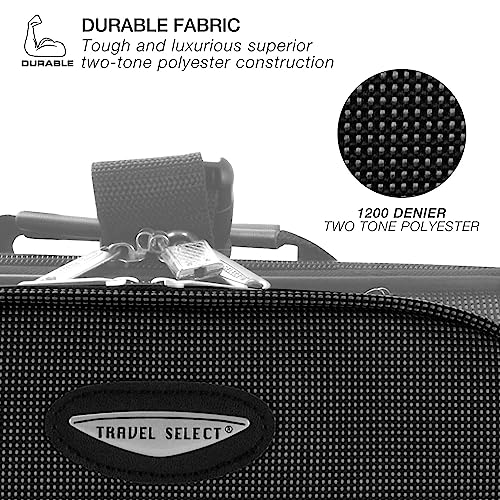 Travel Select Amsterdam Expandable Rolling Upright Luggage, Orange, Checked-Medium 25-Inch
