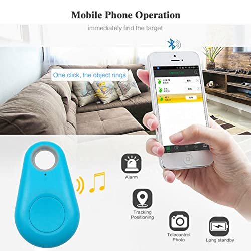 Portable GPS Tracking Mobile Smart Anti Loss Device Key Finder Locator GPS Smart Tracker Device for Kids Dog Pet Cat Wallet Keychain Luggage, Alarm Reminder, App Control 1pack-Blue