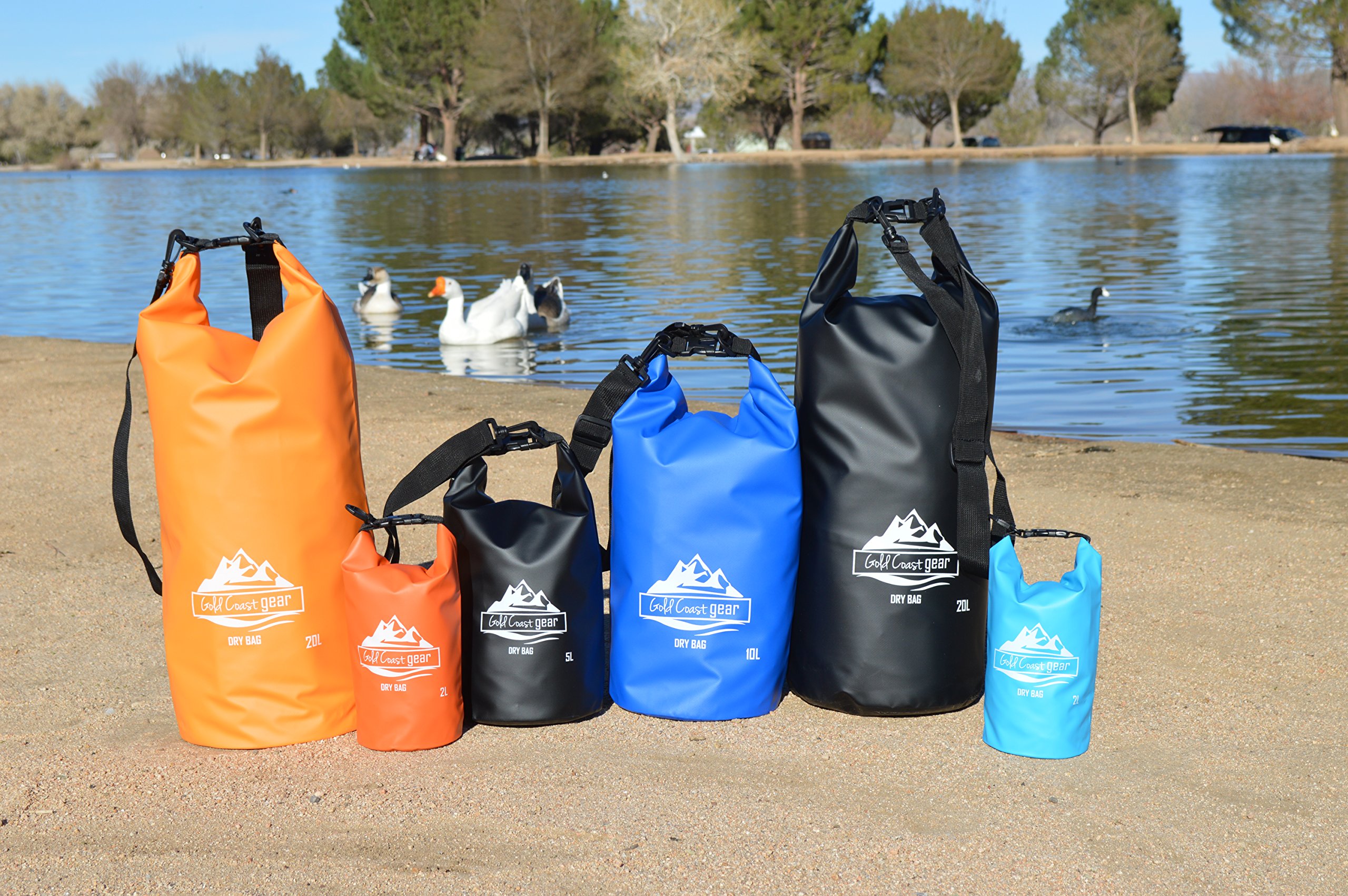 Gold Coast gear Dry Bag Waterproof Sack Multiple Sizes with Shoulder Strap (Light Blue, 5L)
