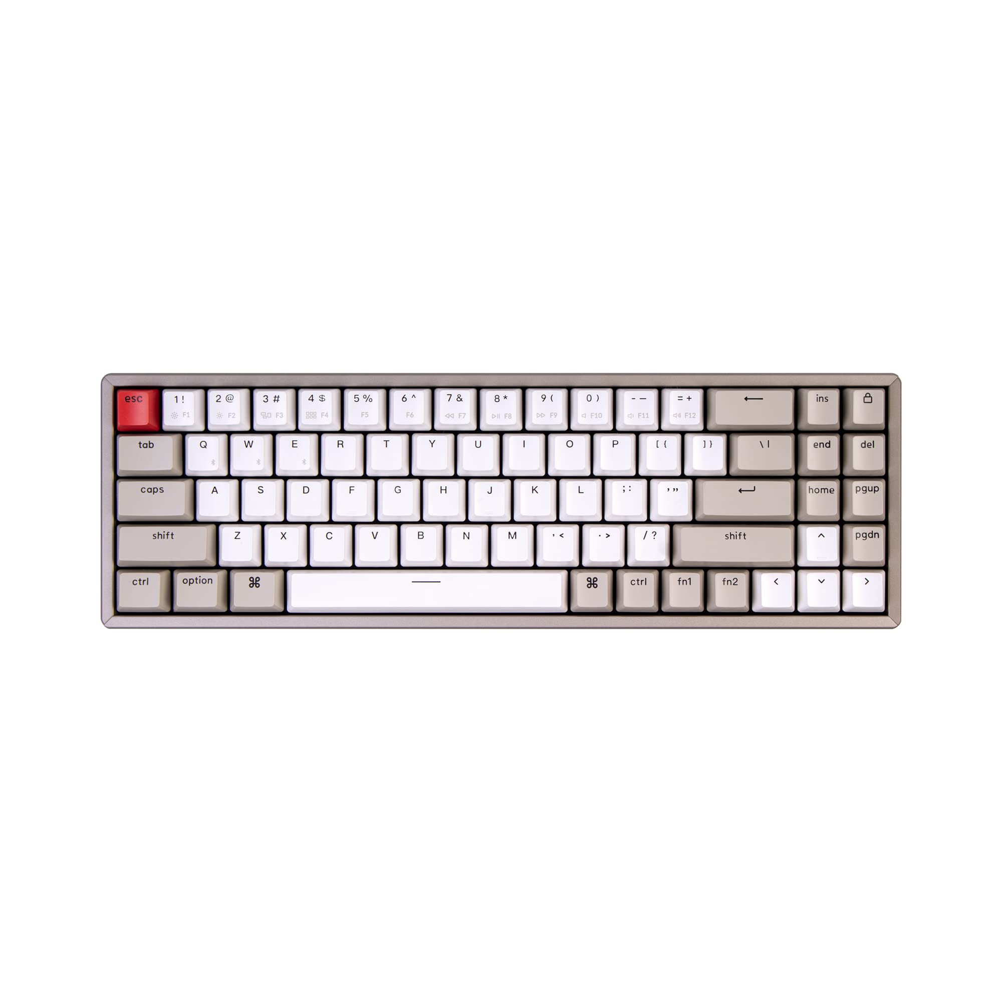 Keychron K14 Bluetooth 5.1 Wireless Aluminum Frame Mechanical Keyboard with Keychron Blue Switch/Rechargeable Battery, 72 Keys Compact Keyboard Compatible with Mac Windows