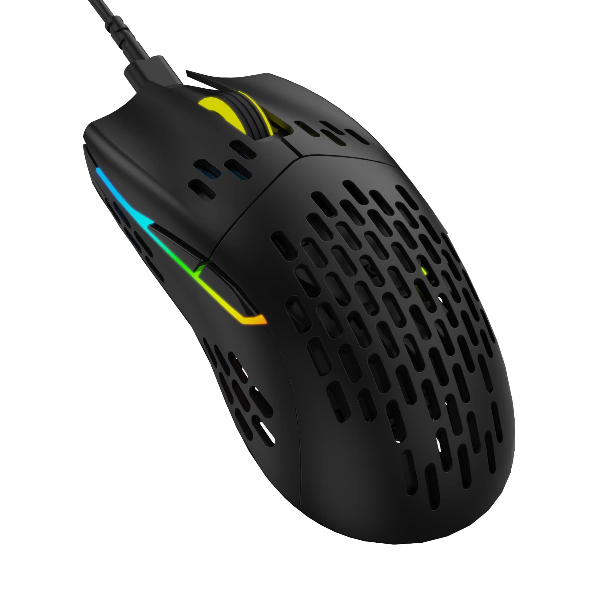 Keychron M1 Wired Gaming Mouse PMW3389 Sensor 16,000 DPI, 68g Ultra-Lightweight, On-Board Memory, RGB Backlit, PC/Mac (Black)