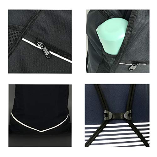 HOLYLUCK Packable Drawstring Sackpack Wet Pocket with Zipper and Water Bottle Mesh Pockets (Green)