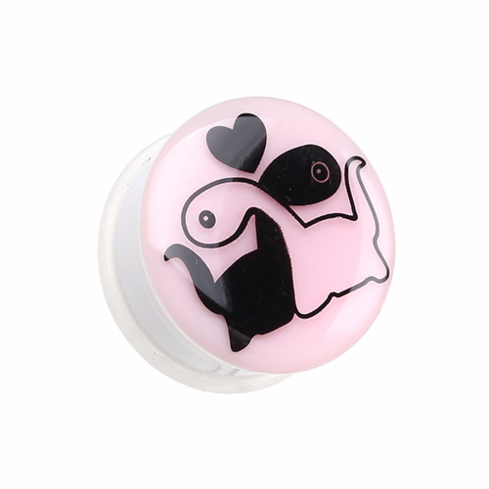 Glow in the Dark Dino Love Single Flared WildKlass Ear Gauge Plug (Sold as Pairs)