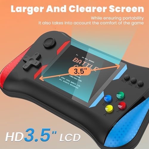 Handheld Game Console for Kids Adults,3.5'' LCD Screen Preloaded 500 Classic Video Games with Rechargeable Battery - Support 2 Players and TV Connection Ideal Gift for Kids Aldults1