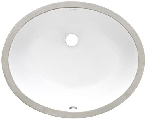 Ruvati 18 x 15 inch Undermount Bathroom Sink White Oval Porcelain Ceramic with Overflow - RVB0618