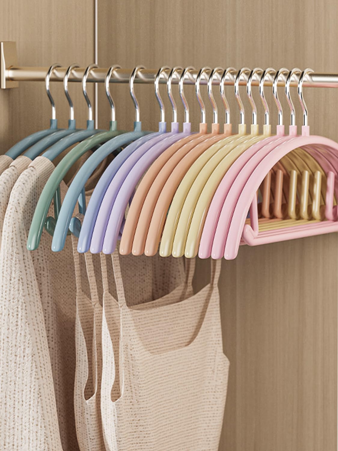 SLMT Coat Hangers Non Slip 21 Pack Sweater Hangers No Shoulder Bump Metal Clothes Hangers for Closet