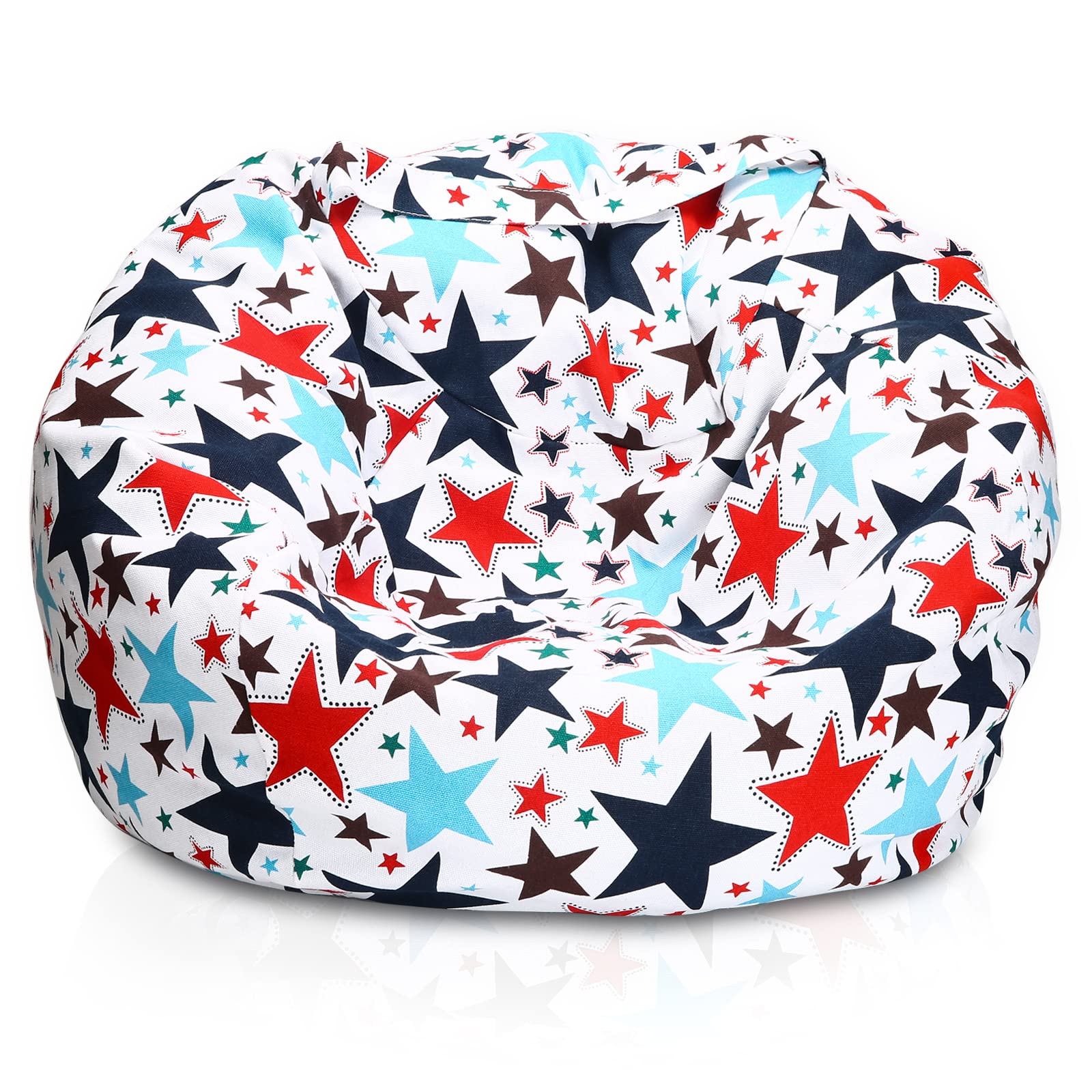 Hadieru Stuffed Animal Storage Bean Bag Chairs for Kids, Stuffable Canvas Bean Bag Cover Only Without Filler Kids Toy Storage Organizer(Star)