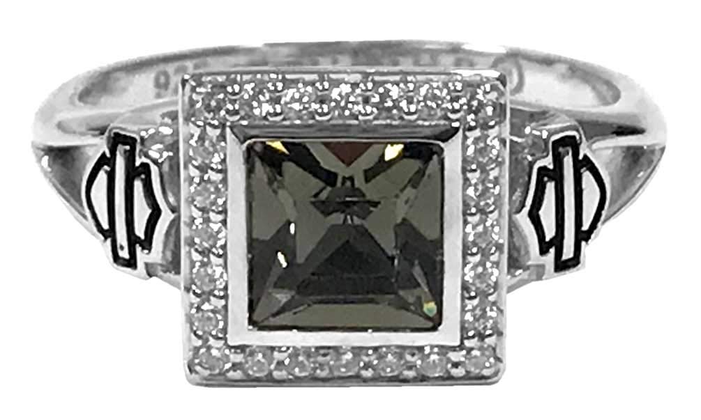 Harley-Davidson Women's Ring, Black Ice Crystal Outline Bling Ring HDR0362 (6)