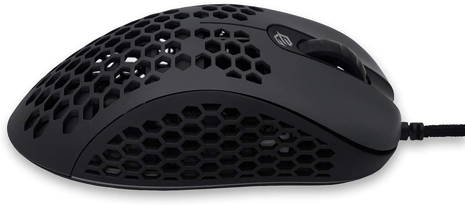 Gwolves Skoll SKL 2020 Edition 65g Ultra Lightweight Honeycomb Design Wired RGB Gaming Mouse up to 12000 DPI (Black) (Long)
