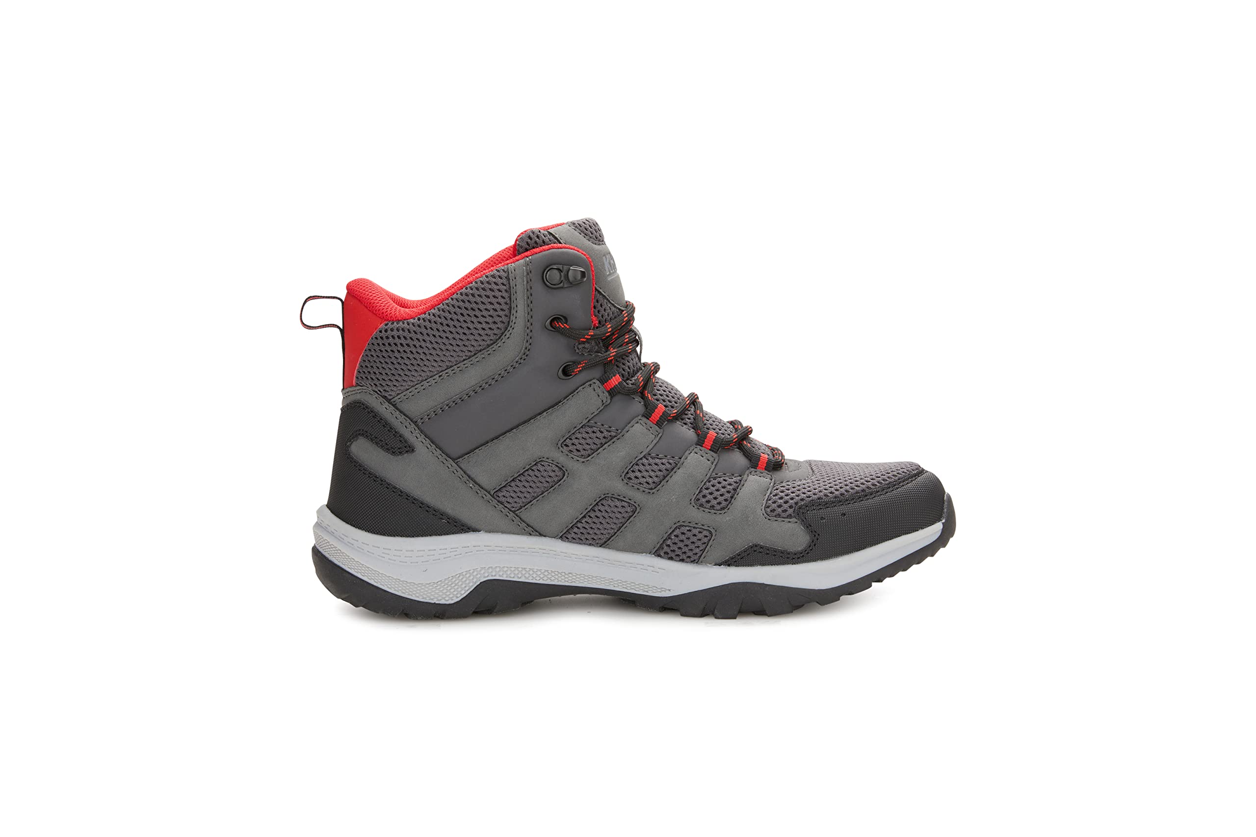Khombu Atwood Waterproof Hiking Boots for Men Aggresive Lug Pattern Rugged & Hardy Structure, Forged Iron/Red, 10