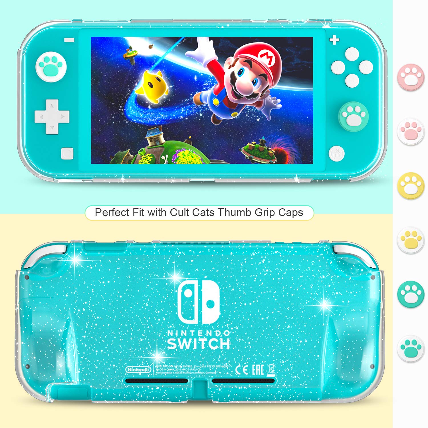 Hestia Goods Case Compatible with Nintendo Switch Lite Case, Soft TPU Glitter Cover, Screen Protector for Switch lite Console & Accessories