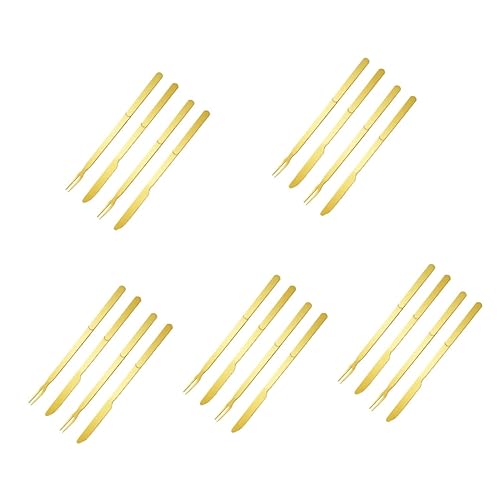 Happyyami 5 Sets Barbecue and Fork Carving Barbecue Fork Brisket BBQ Fork Kitchen Fork Utensil Meat Fork BBQ Tool Long Handle Stainless Steel Food
