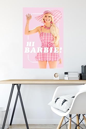 Trends International Mattel Barbie: The Movie - Hi Barbie Wall Poster, 22.37" x 34.00", Poster & Mount Bundle