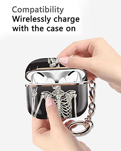 Txocouk for Airpods Pro Case Protective Shockproof Hard Cover with Keychain Cute AirPods Case Cover,airpods case for Girls and Women and Men (Skull Human Skeleton)