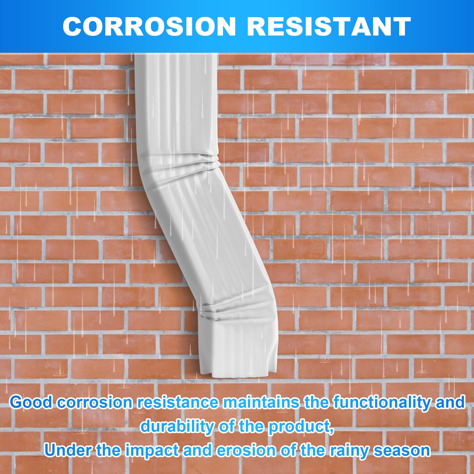 Gutter Downspout Elbow Style B (offset=3) Zig Zag Elbows 2β x 3β White Aluminum S-shape