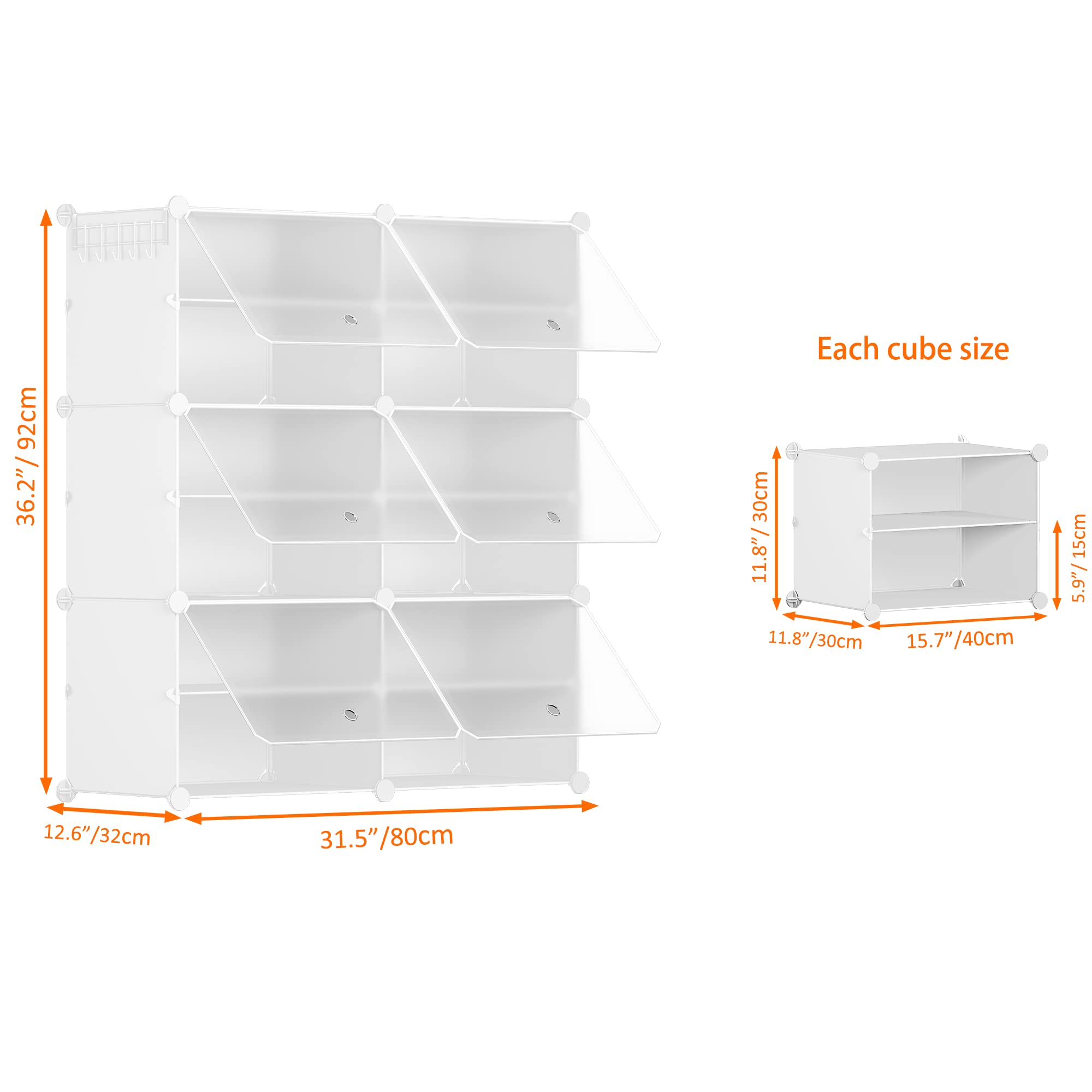 HOMIDEC Shoe Storage, 6-Tier Shoe Rack Organizer for Closet 24 Pair Shoes Shelf Cabinet for Entryway, Bedroom and Hallway