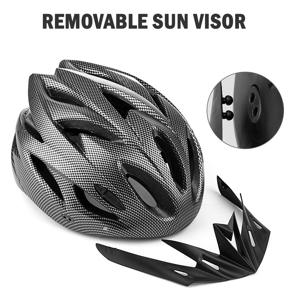 HADLIN Bike Helmets Adult Adjustable Mountain Road Bicycle Helmet for Mens Womens (Black)