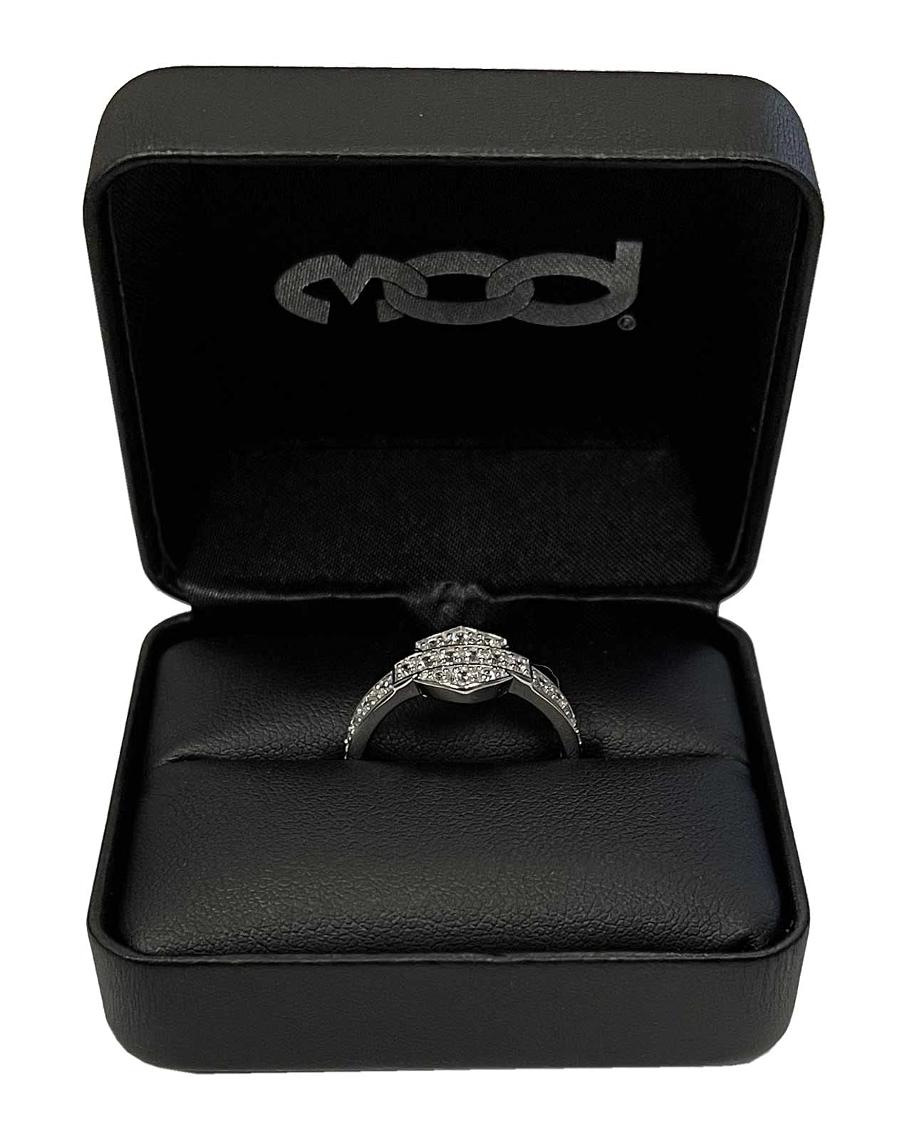 Harley-Davidson Women's Ring, Silver Bling Bar & Shield Band, Silver HDR0159 (6)