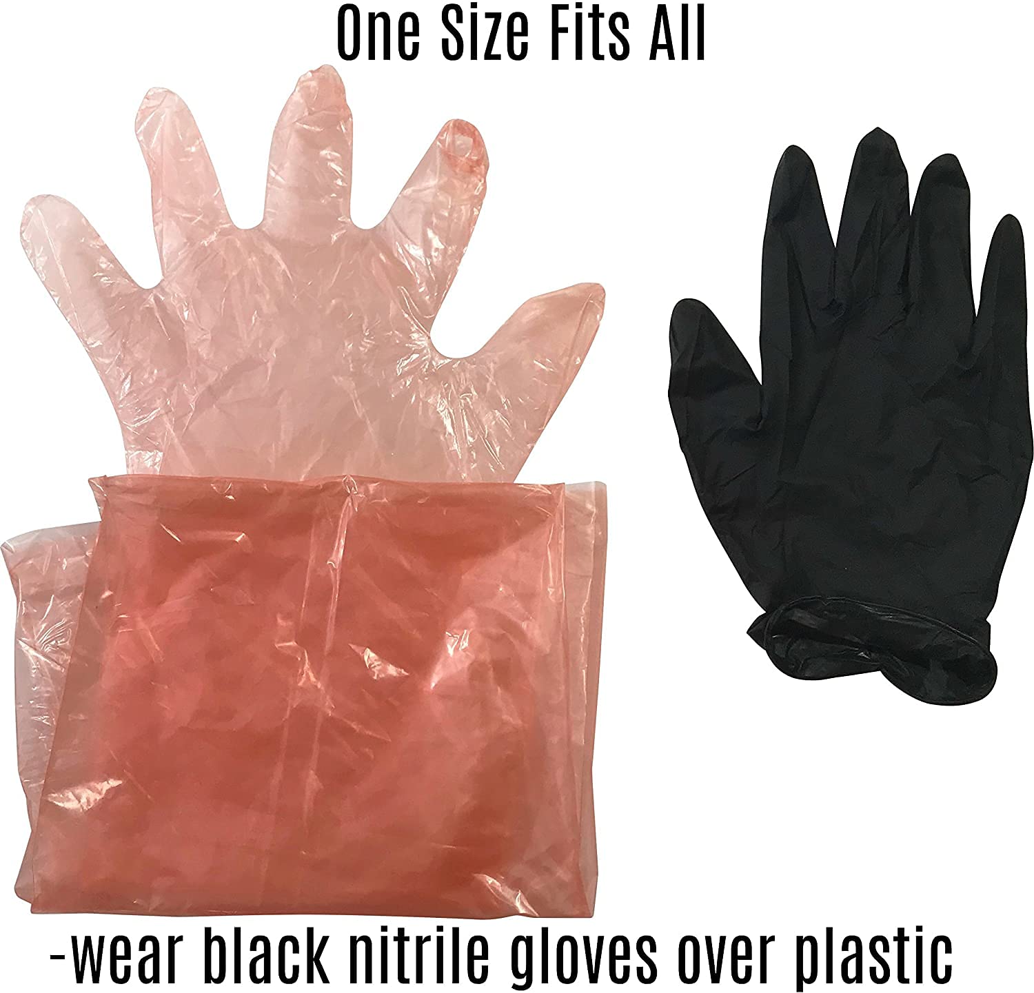 Guardian Hunting Deer Gutting Gloves Field Dressing Gloves with Long and Short Gut Glove Combo Pack (Black/Orange, 3 Pack (6 Pairs))