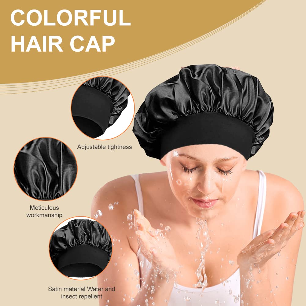 Satin Bonnet 2PCS Silk Bonnet Hair Bonnet for Sleeping Satin Cap Extra Large Reversible for Women Curly Natural Hair Blush Silk Hair Wrap for Sleeping, Soft and Comfortable Silk Sleep Cap