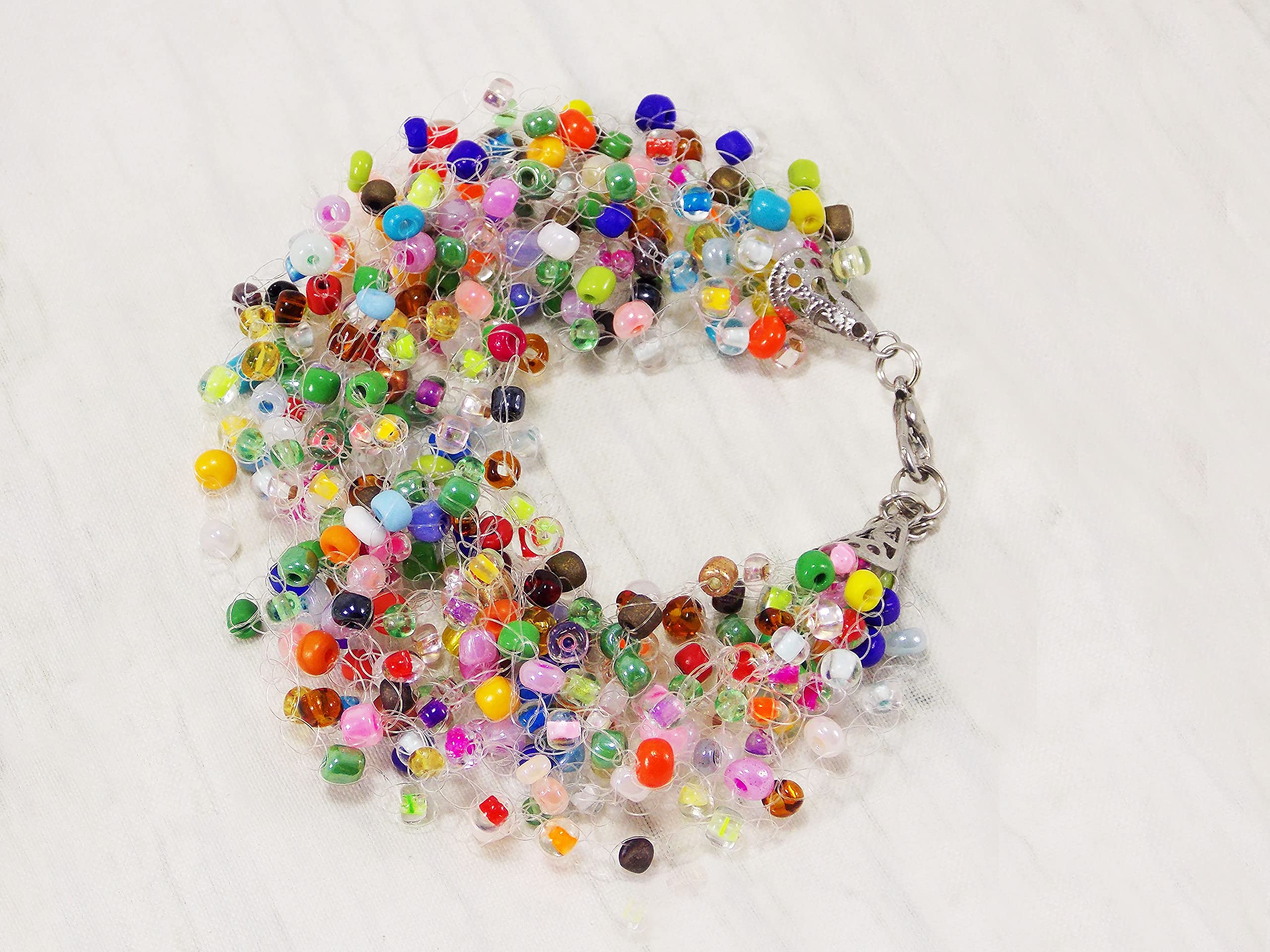 Handmade Rainbow Multi Strand mix big beads bracelet Bohemian Fashion Summer 2021 Trend Gift Under 25 Sunday Fun day wear