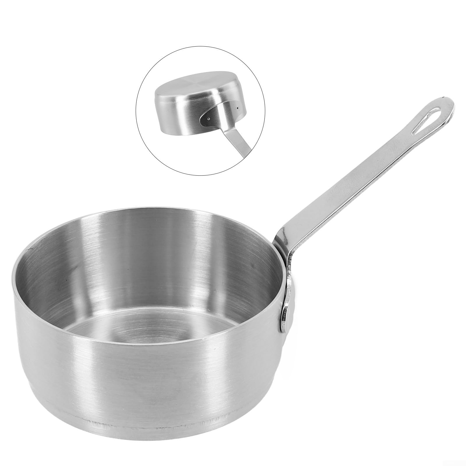 Sauce Bowl, Stainless Steel Small Saucepan Mini Pot Gravy Milk Pot Mini Serving Bowls for Side Dishes for BBQ and Party Dinner(Silver(100ML))