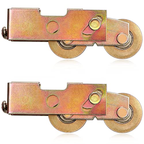 Sliding Patio Door Rollers 1-1/4 Inch Sliding Door Tandem Roller Assembly Sliding Glass Door Rollers Replacement Sliding Door Wheel Replacement, for Sliding Glass Door Screen Door Gate Window (2 Pack)