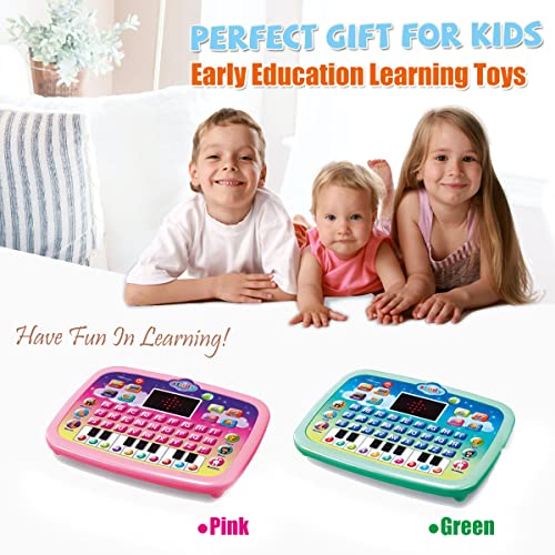 Wenbeier Kids Tablet Toddler Learning Pad with LED Screen Teach Alphabet Numbers Word Music Math Early Development Interactive Electronic Toy for Boys & Girls 3 Years+