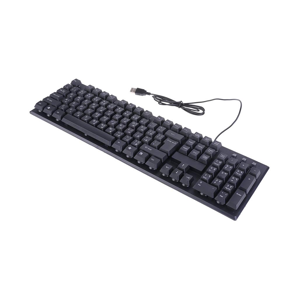 HELYZQ Arabic/English Silent Keyboard Waterproof Office Keyboard for Windows Computer