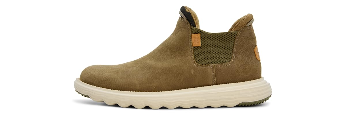 Hey Dude Branson Boot Craft Leather Olive Size 12 | Men's Boots | Men's Pull on Boots | Comfortable & Light-Weight