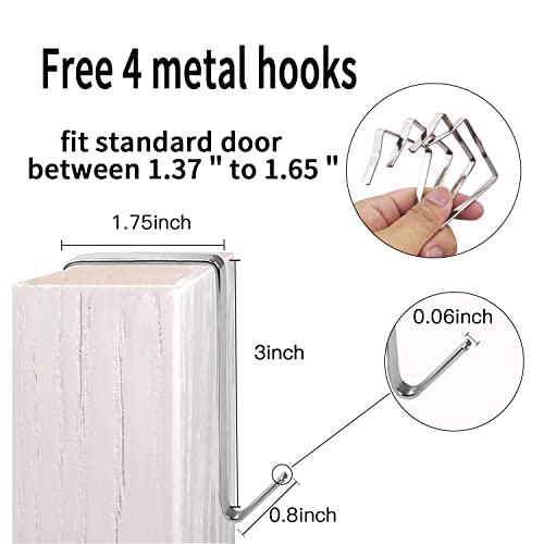 TidyMaster 28 Large 2 Pack Transparent Pockets Over The Door Shoe Organizer Sturdy Hanging Shoe Rack for Door Closet Sneakers or Accessories, 8 hooks(White)