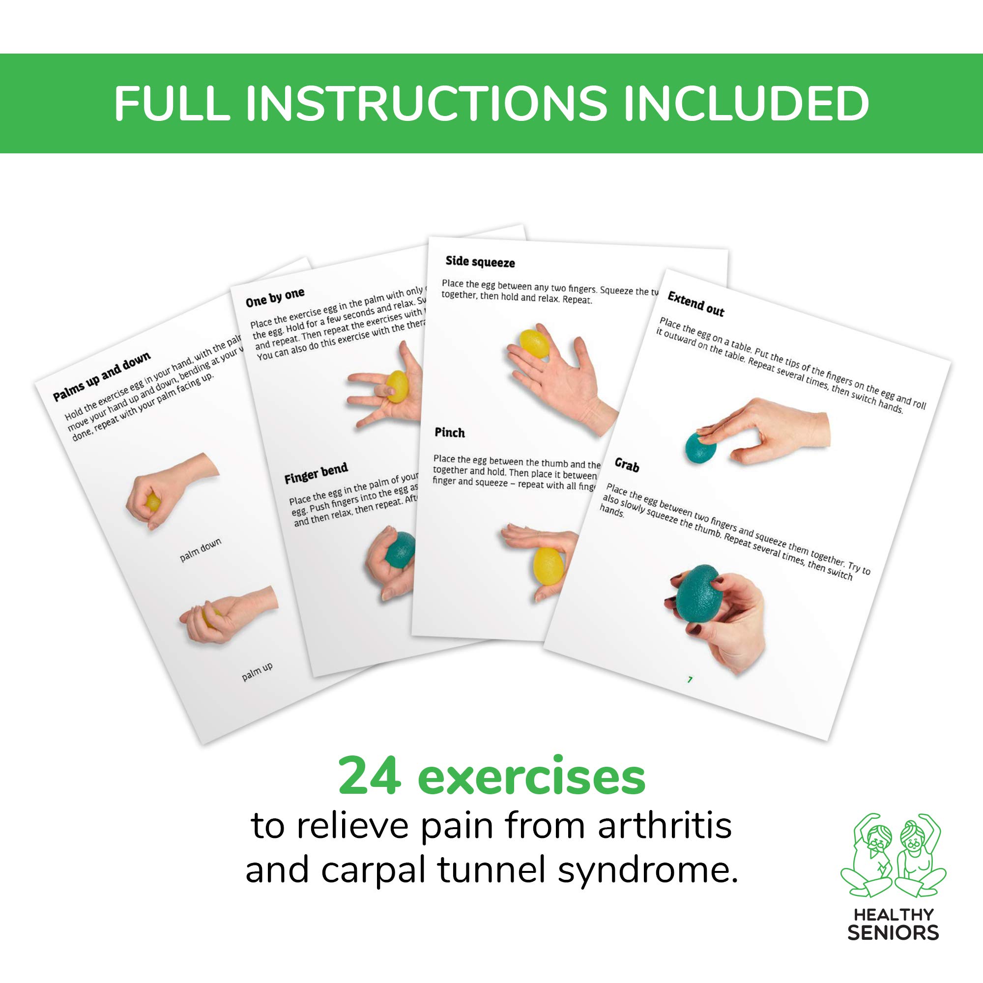 Healthy Seniors Physical Therapy Putty Kit, Finger Exercisers, and Hand Strengtheners. Improves Grip Strength, Dexterity, and Mobility. Supports Injury and Recovery Stress Relief