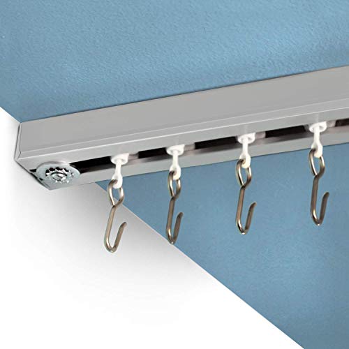 Room/Dividers/Now Ceiling Curtain Track Set - Comes with Track, Roller Hooks, Installation Hardware, Saw, and End Cap and Curtain Rail Ceiling Gliders Set - Plastic Body and Wheels with Steel Hook