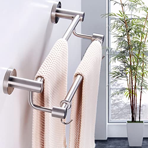 Towel Rail Bar, Bath Towel Bar 100cm 110cm 120cm Drilling Wall Mounted Towel Rack Reusable Towel Holder for Shower Bathroom Kitchen (Size : 60cm)